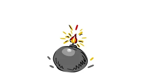 Ball Bomb Exploding Drawing 2D Animation | Stock Video | Pond5