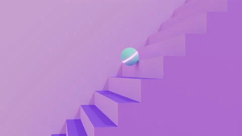 ball bouncing on stairs 4K UHD 3D Motion... | Stock Video | Pond5