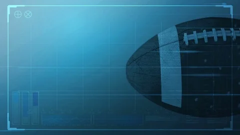 ball spin american football and tech dat... | Stock Video | Pond5