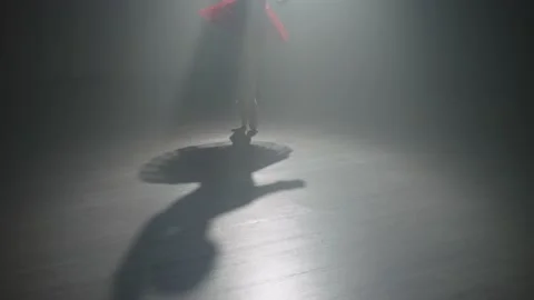 A ballerina dances in the light of a spo... | Stock Video | Pond5
