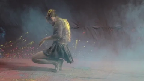 Ballet dance performance with colour pow... | Stock Video | Pond5