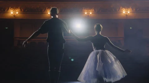 Ballet dancers bowing on classic theater... | Stock Video | Pond5