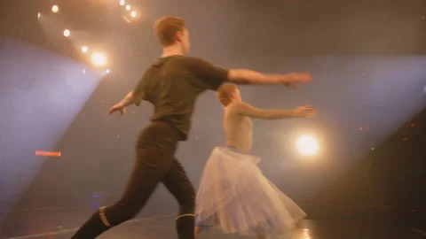 Ballet dancers practice ballet movements | Stock Video | Pond5