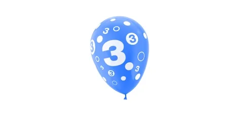 Balloon Animation with number 3. Loop An... | Stock Video | Pond5