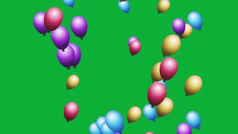 Balloon Flying Animation on Green Screen... | Stock Video | Pond5