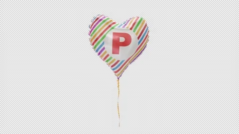 Balloon with Letter P. Loop Animation. A... | Stock Video | Pond5