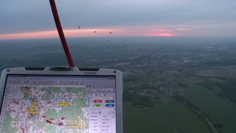 Balloon navigation map on touchbook scre... | Stock Video | Pond5