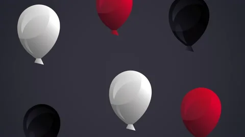 balloons helium floating party animation | Stock Video | Pond5