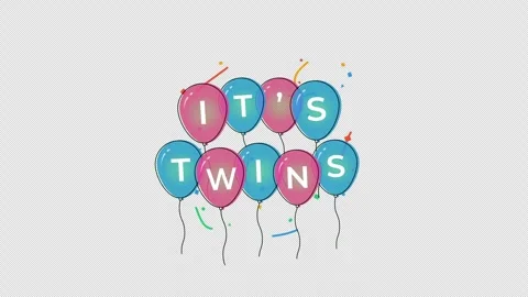 Balloons of twins genders reveal it's a ... | Stock Video | Pond5