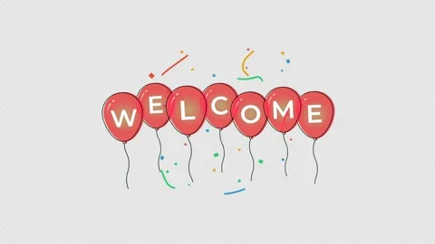 Balloons of Welcome with confetti 4K | T... | Stock Video | Pond5