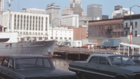 Baltimore - 1972: Cars parked at the por... | Stock Video | Pond5