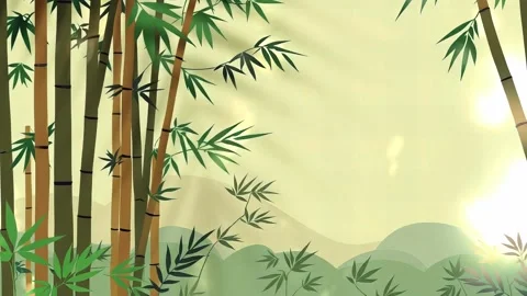 Bamboo Tree Sky: A Cartoon Animation of ... | Stock Video | Pond5
