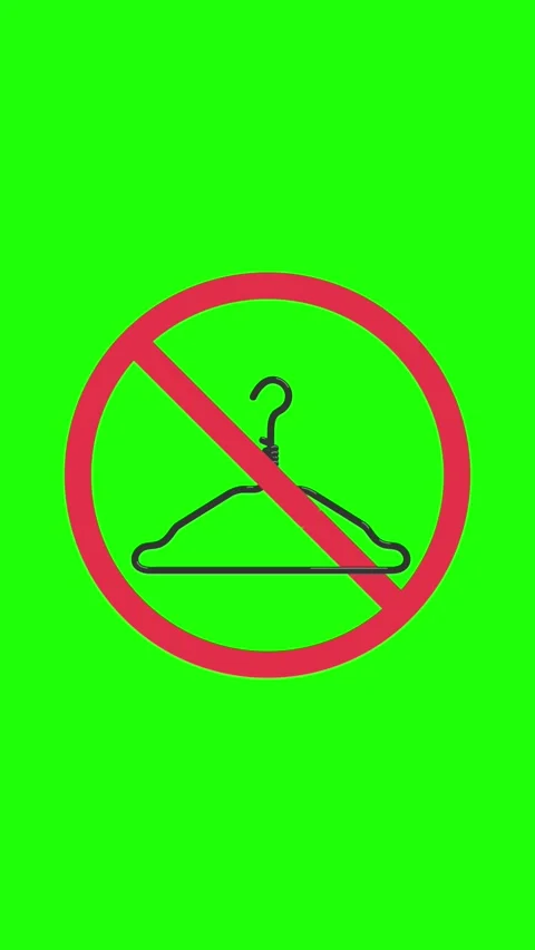 Ban sign with crossed out metal hanger o... | Stock Video | Pond5