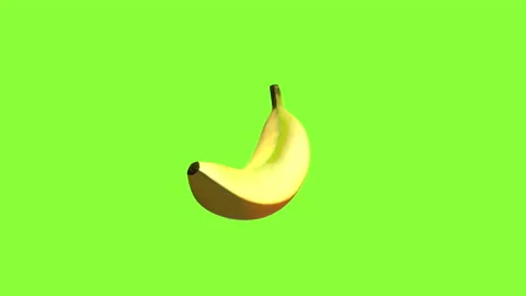 Banana 3D motion isolated on green backg... | Stock Video | Pond5