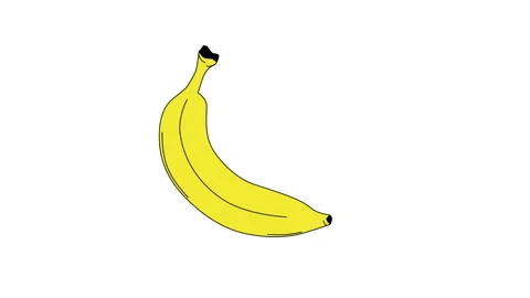 Banana animation with Alpha channel. 2D ... | Stock Video | Pond5