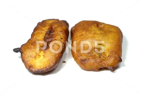 Banana fritters aka Pazham Pori isolated on a white background ~ Hi Res ...