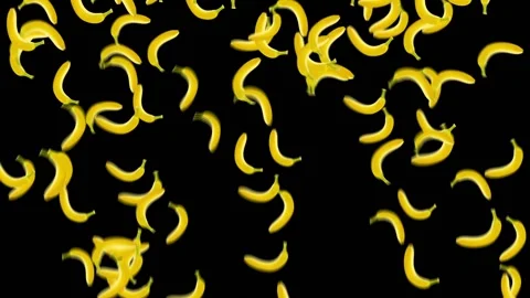 Banana Fruit Drop Down Falling From Top.... | Stock Video | Pond5