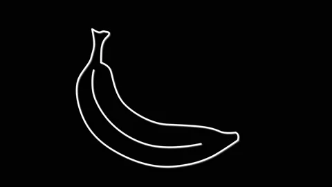 Banana outline self drawing animation. B... | Stock Video | Pond5
