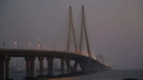 Bandra Worli Sea Link Stock Video Footage | Royalty Free Bandra Worli ...
