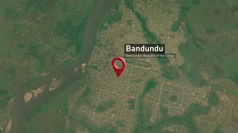 Bandundu City Map Zoom (Democratic Repub... | Stock Video | Pond5