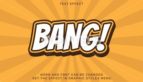 Bang text effect template in 3d design ~ Clip Art #248405971