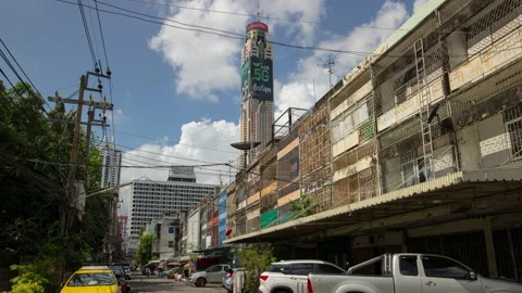 bangkok city narrow living block skyscra... | Stock Video | Pond5