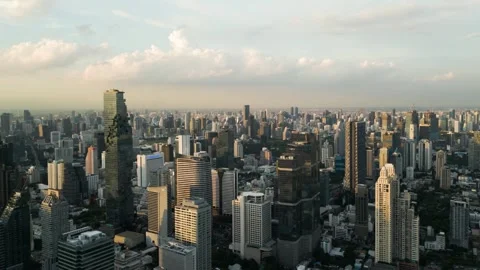 Bangkok Massive City Skyline during Gold... | Stock Video | Pond5