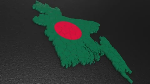 Bangladesh map 3d. 3d map of Bangladesh. | Stock Video | Pond5