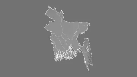 Bangladesh map - cartoon. Regions. Grays... | Stock Video | Pond5