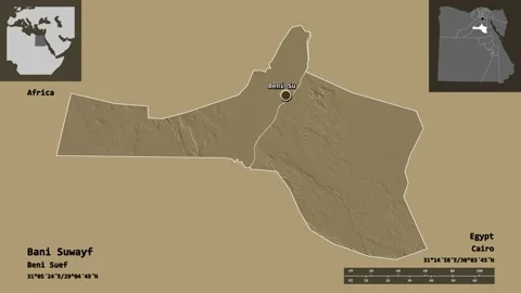 Bani Suwayf location. Egypt. Administrat... | Stock Video | Pond5