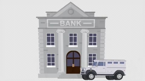 Bank building. Animation of a bank with ... | Stock Video | Pond5