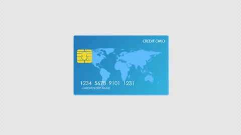 a bank credit card with a world map icon... | Stock Video | Pond5