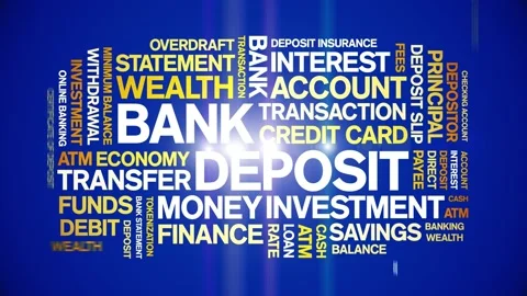 Bank Deposit animated word cloud,animati... | Stock Video | Pond5