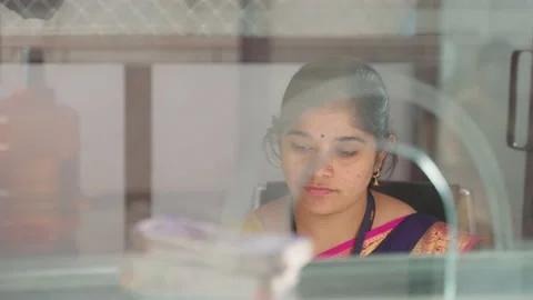 bank employee busy working on cash count... | Stock Video | Pond5
