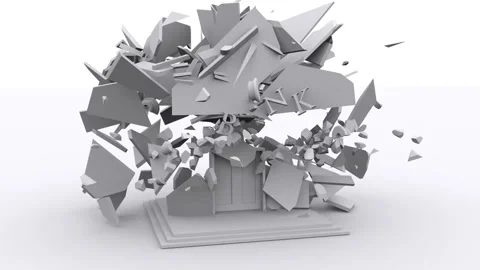 Bank Explosion in a 3D animation | Stock Video | Pond5