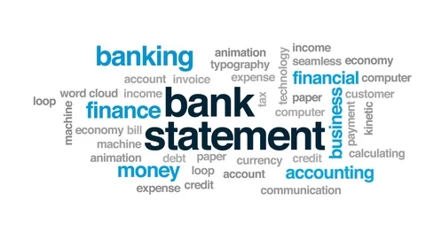 Bank statement animated word cloud. Kine... | Stock Video | Pond5