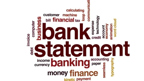 Bank statement animated word cloud. Kine... | Stock Video | Pond5
