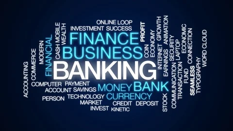 Banking animated word cloud. Kinetic typ... | Stock Video | Pond5