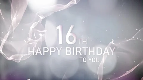Banner of congratulations on the 16th ha... | Stock Video | Pond5