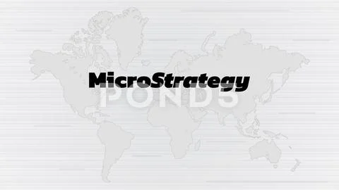 Banner MicroStrategy Incorporated with world map on white background ...