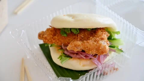 bao bun in plastic box . Traditional asi... | Stock Video | Pond5