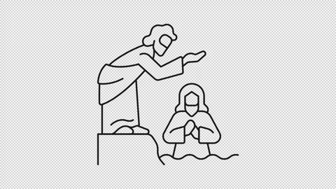 Baptism of Jesus line animation | Stock Video | Pond5