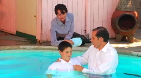 Baptism In Swimming Pool | Stock Video | Pond5