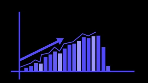 Bar and Line Graph Showing Upward Trends... | Stock Video | Pond5