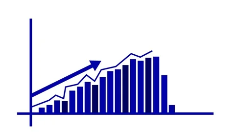 Bar and Line Graph Showing Upward Trends... | Stock Video | Pond5