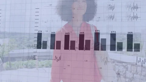 Bar chart and line graph animation over ... | Stock Video | Pond5