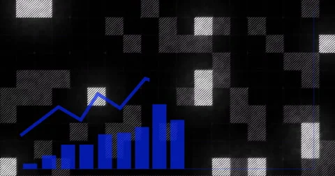 Bar chart and line graph animation over ... | Stock Video | Pond5