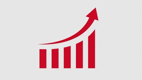 a bar chart with an arrow going up conce... | Stock Video | Pond5