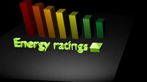 Bar chart energy efficiency rating scale | Stock Video | Pond5
