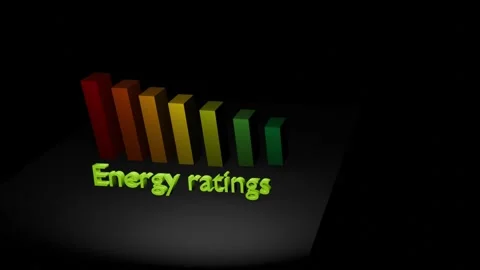 Bar chart energy efficiency rating scale | Stock Video | Pond5